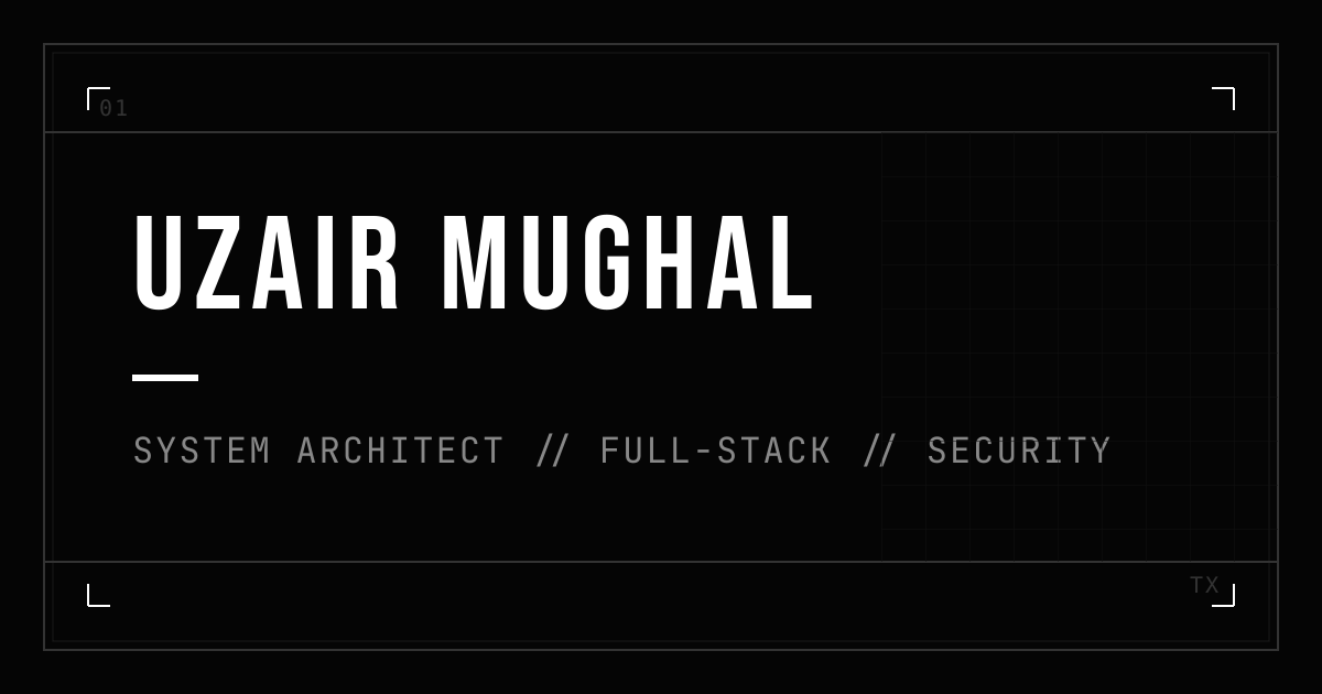 Uzair Mughal | Developer Portfolio